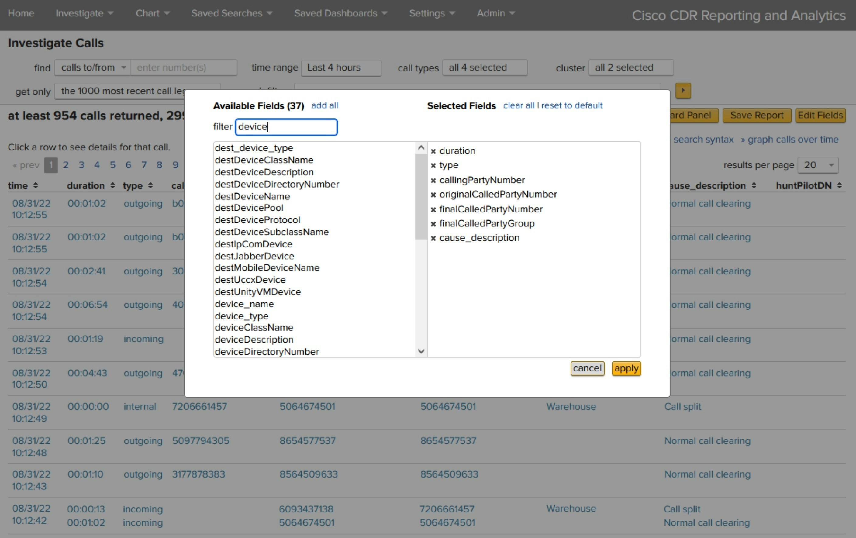 Cucm Analytics And Reporting For Device And Device Types Sideview Llc